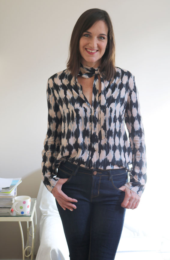 An Ink Stain Print Blouse – pattern scissors cloth
