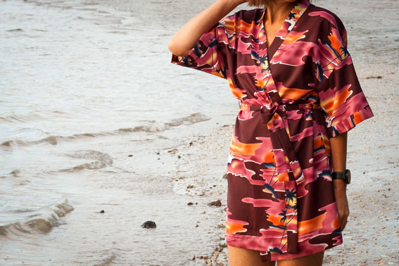 Sunset on Summer Kimono – pattern scissors cloth
